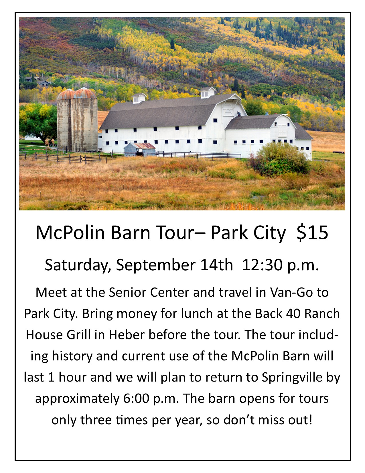mcpolin barn – Springville Senior Center