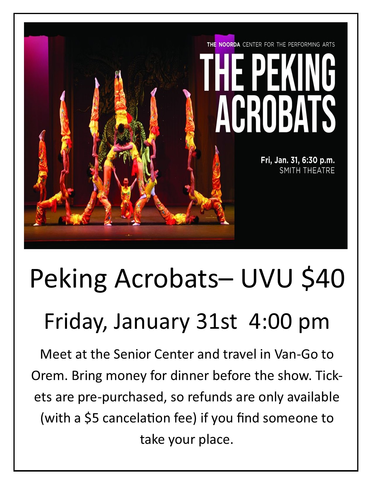peking acrobats – Springville Senior Center